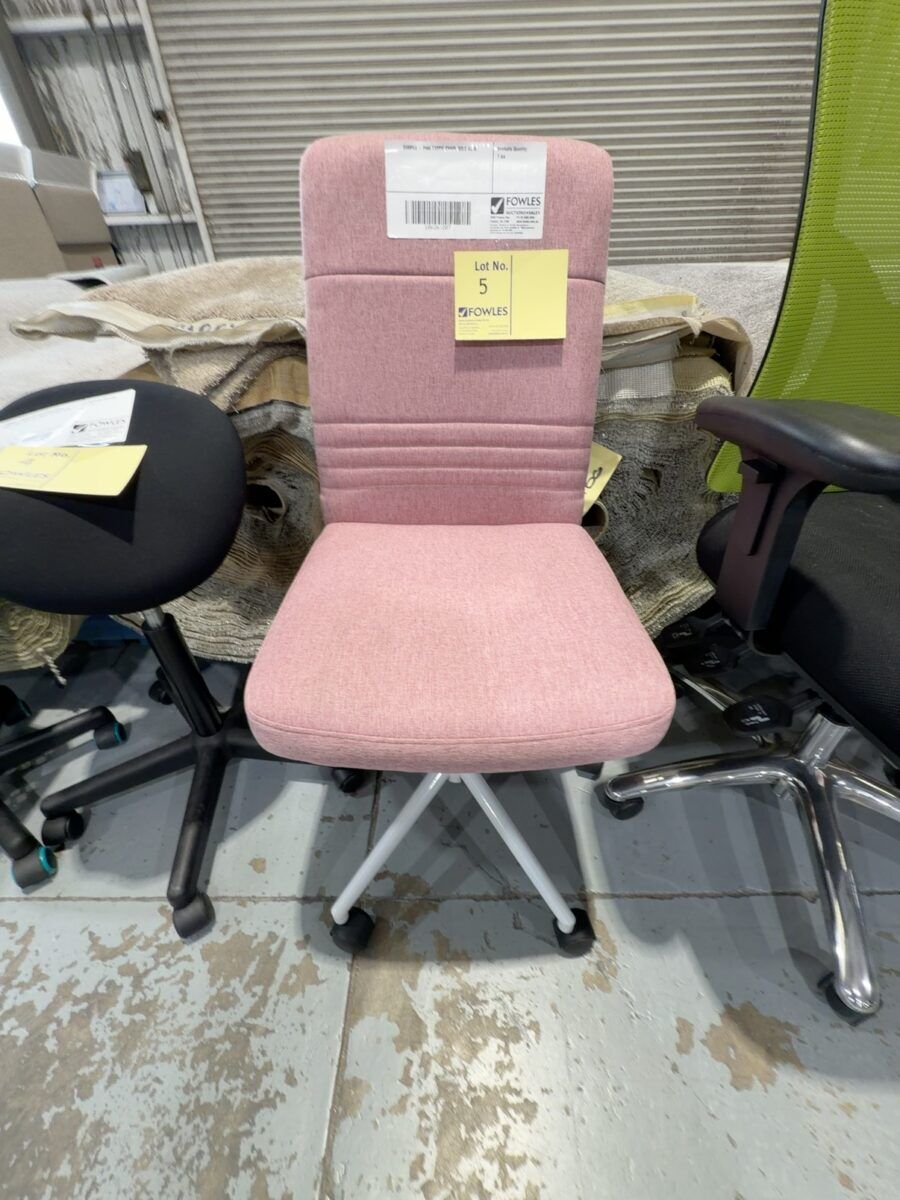 SAMPLE - PINK FABRIC CHAIR, SOLD AS IS - Fowles Auction & Sales