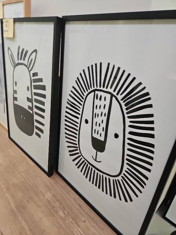 EX DISPLAY HOME STAGING FURNITURE - PAIR OF MATCHING ARTWORK, SOLD AS ...
