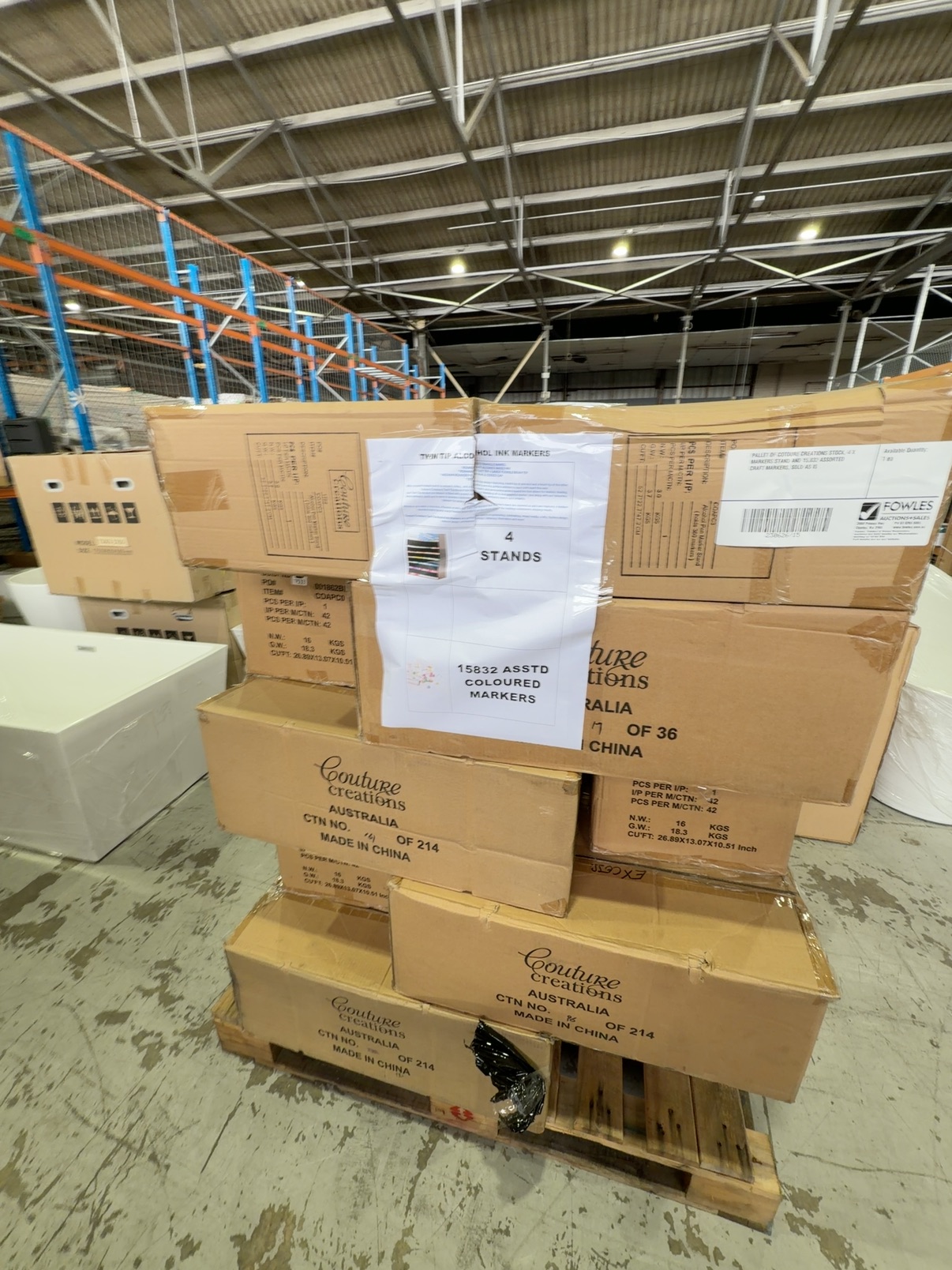 PALLET OF COTOURE CREATIONS STOCK, 4 X MARKERS STAND AND 15,832 ...